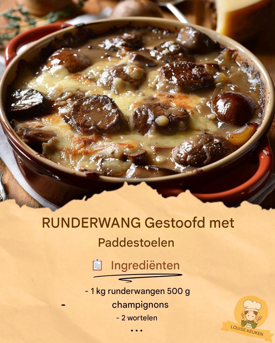 Runderwang gestoofd met champignons – Beste recepten